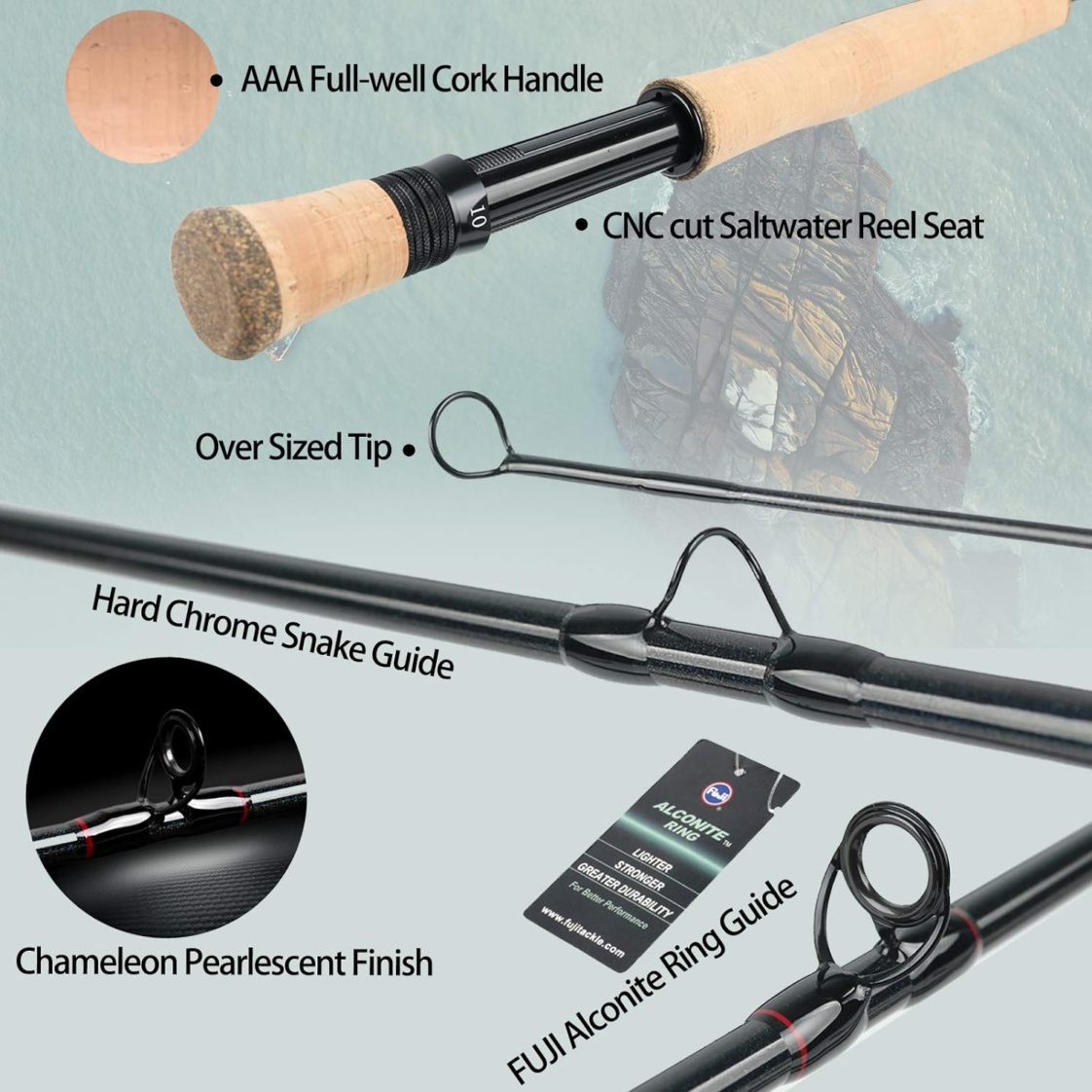 M MAXIMUMCATCH Maxcatch Saltwater Fly Fishing Rod 9ft 7/8/9/10/11/12wt ...