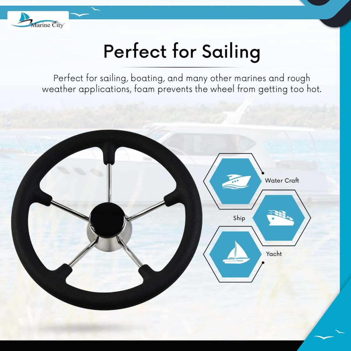 MARINE CITY Stainless Steel Steering Wheel Review – Salty Boating