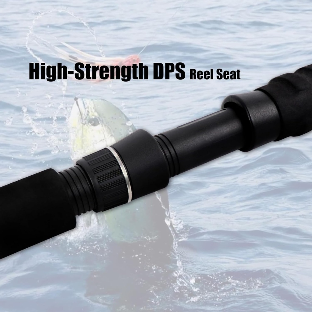 Fiblink 1-Piece Trolling Rod Saltwater Big Game Roller Rod Conventional ...