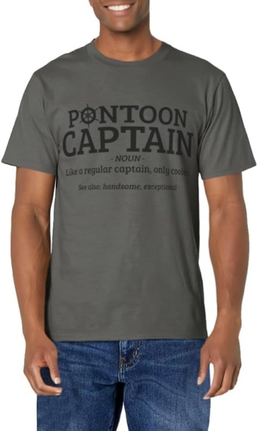 Pontoon Captain Definition Funny Pontoon Boat Boating Gift T-Shirt ...